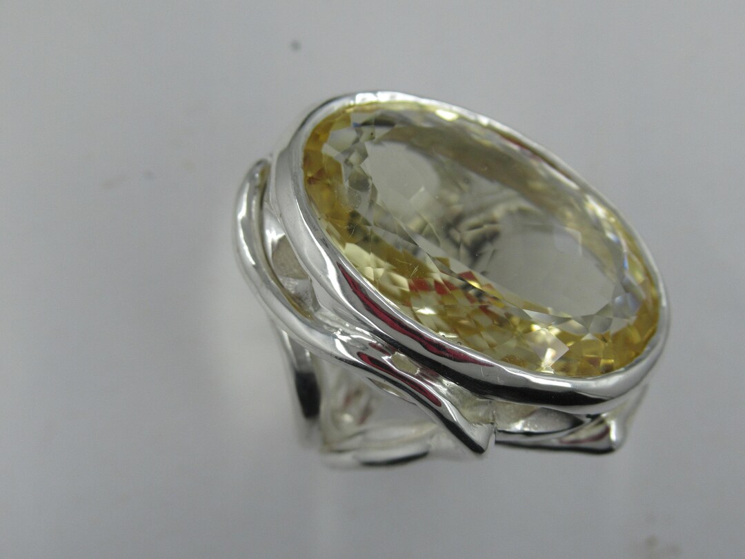 Large Citrine Ring - Etsy