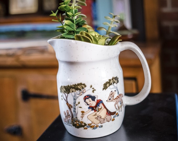 Vintage 1960s Walt Disneys Snow White Ceramic Pitcher With Handle ...