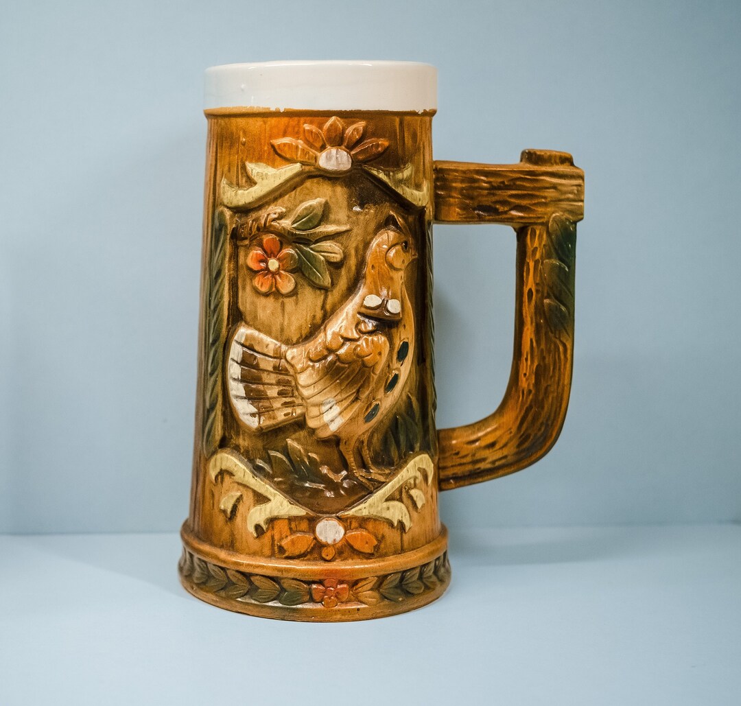 Napco Japan Vintage Peasant Large Ceramic Stein Tankard Approx 8" Tall ...