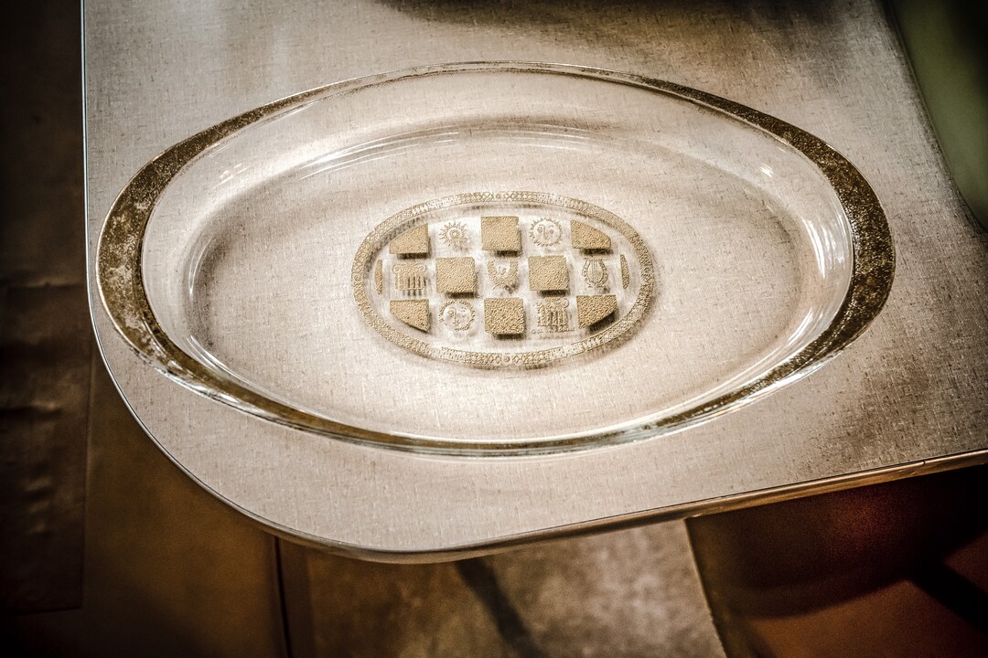 Vintage Georges Briard Pyrex Serving Platter: Gold Sun Design, 3 Qt, 18 ...
