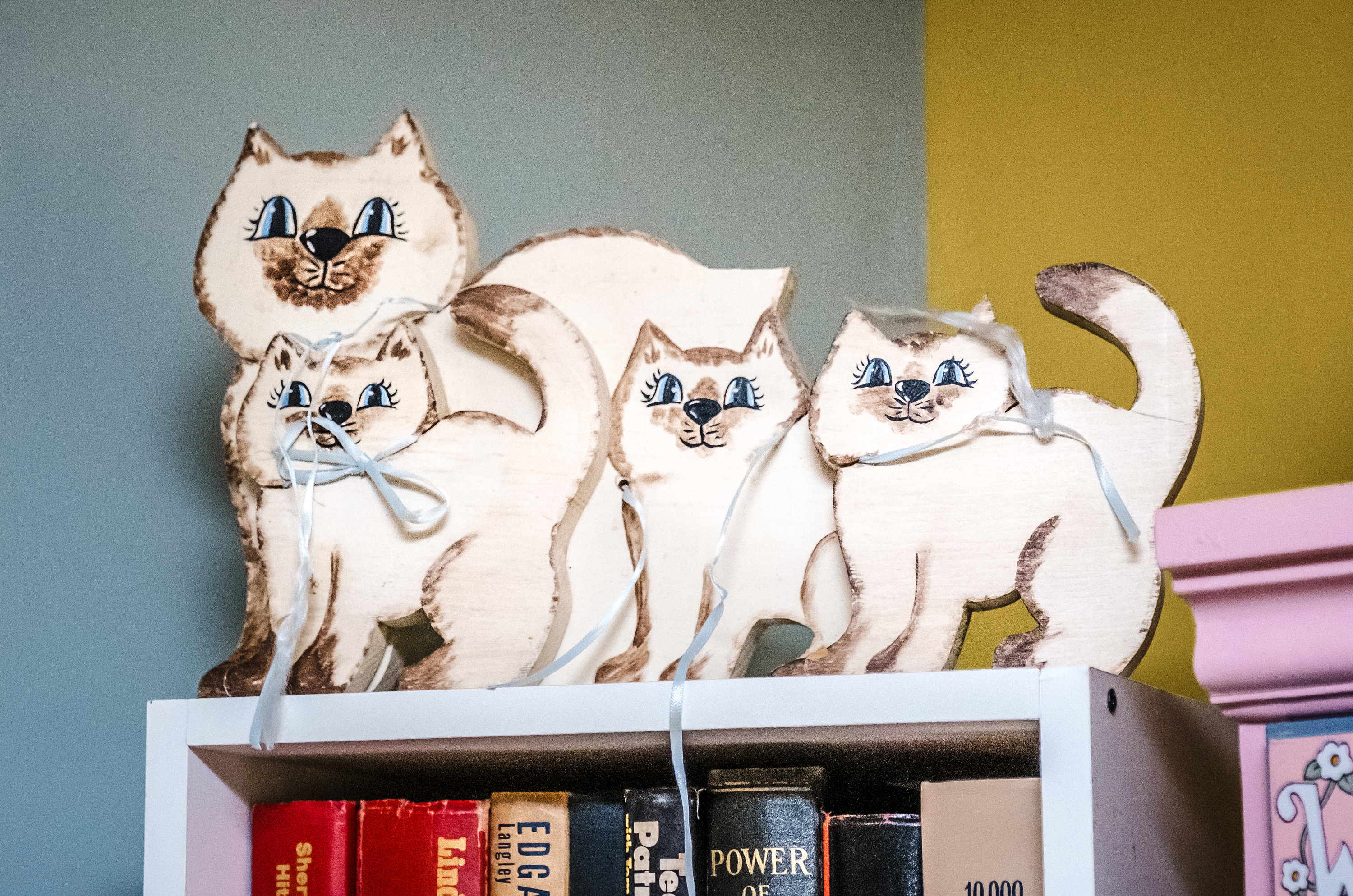 Weird Cats Wooden Cats One of a Kind Folk Art Crazy Cat Lady Perfect ...