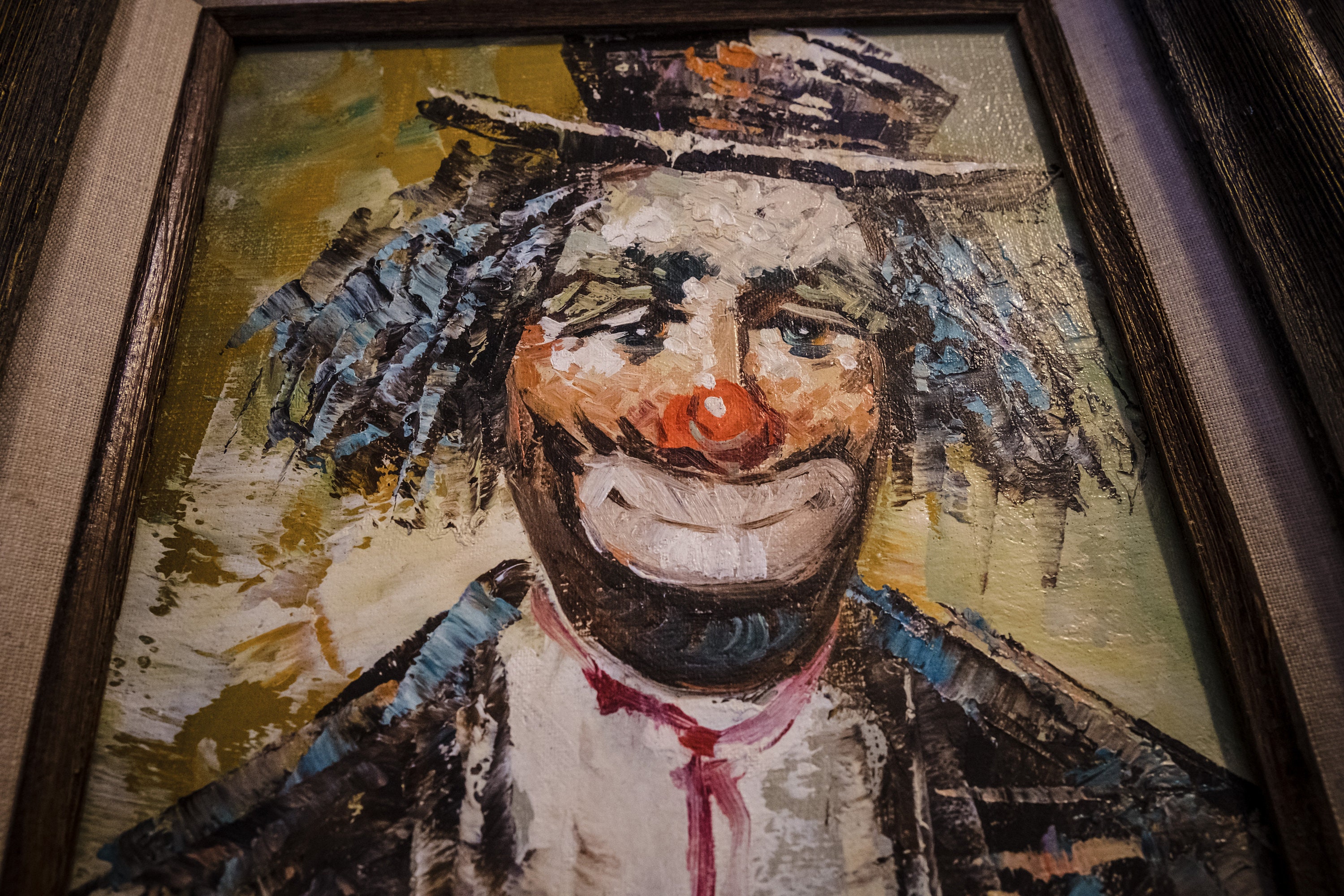Original Vintage Clown Oil Painting Large Clown Art Smiling - Etsy
