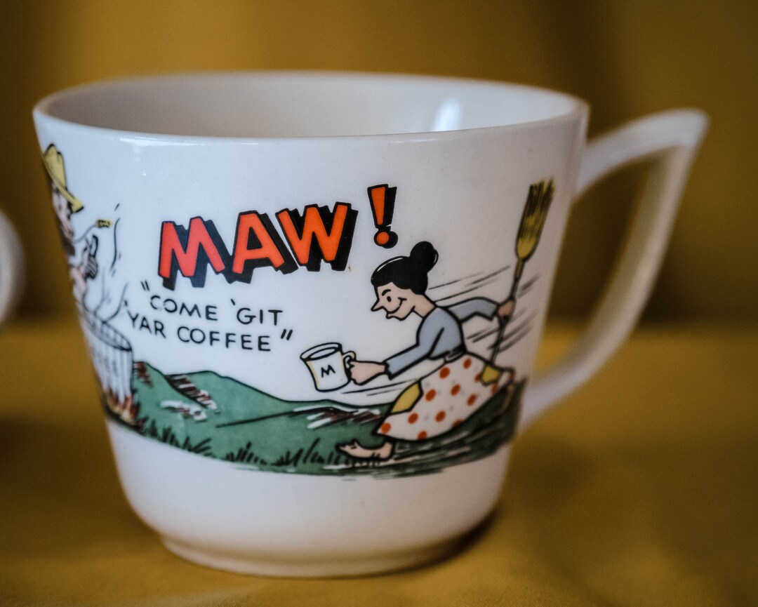Hillbilly Mug- Maw Git Yer Coffee- Vintage Mom- Country Kitsch - Retro ...