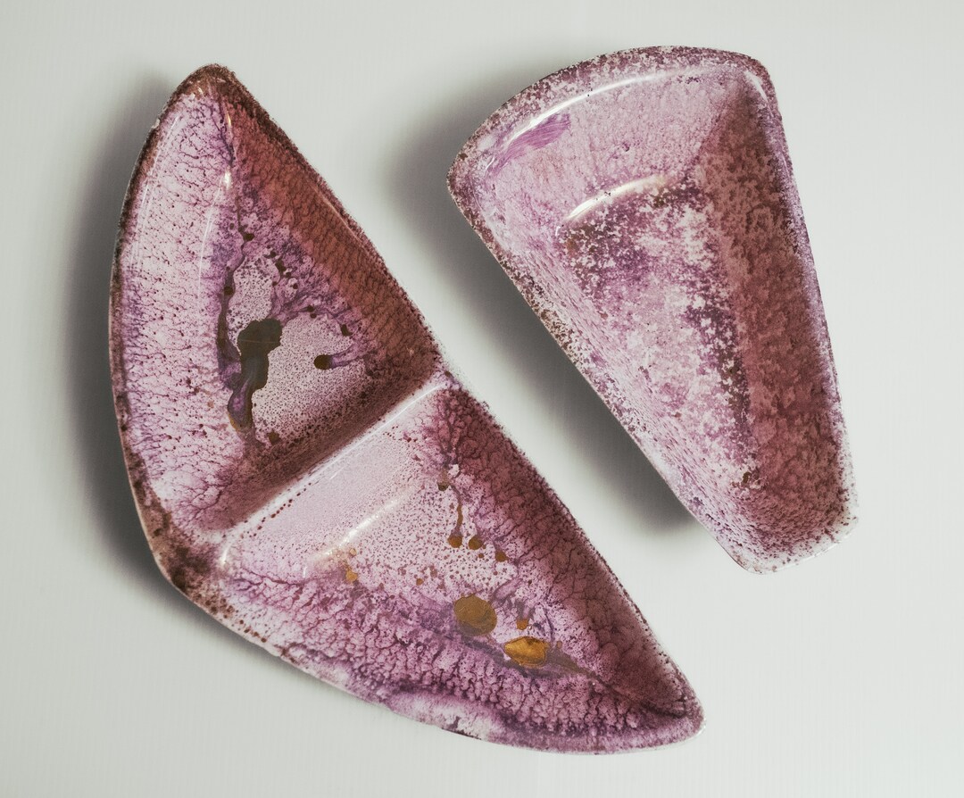 Vintage MCM Marcia of California Art Pottery Serving Dish Set: Pink ...