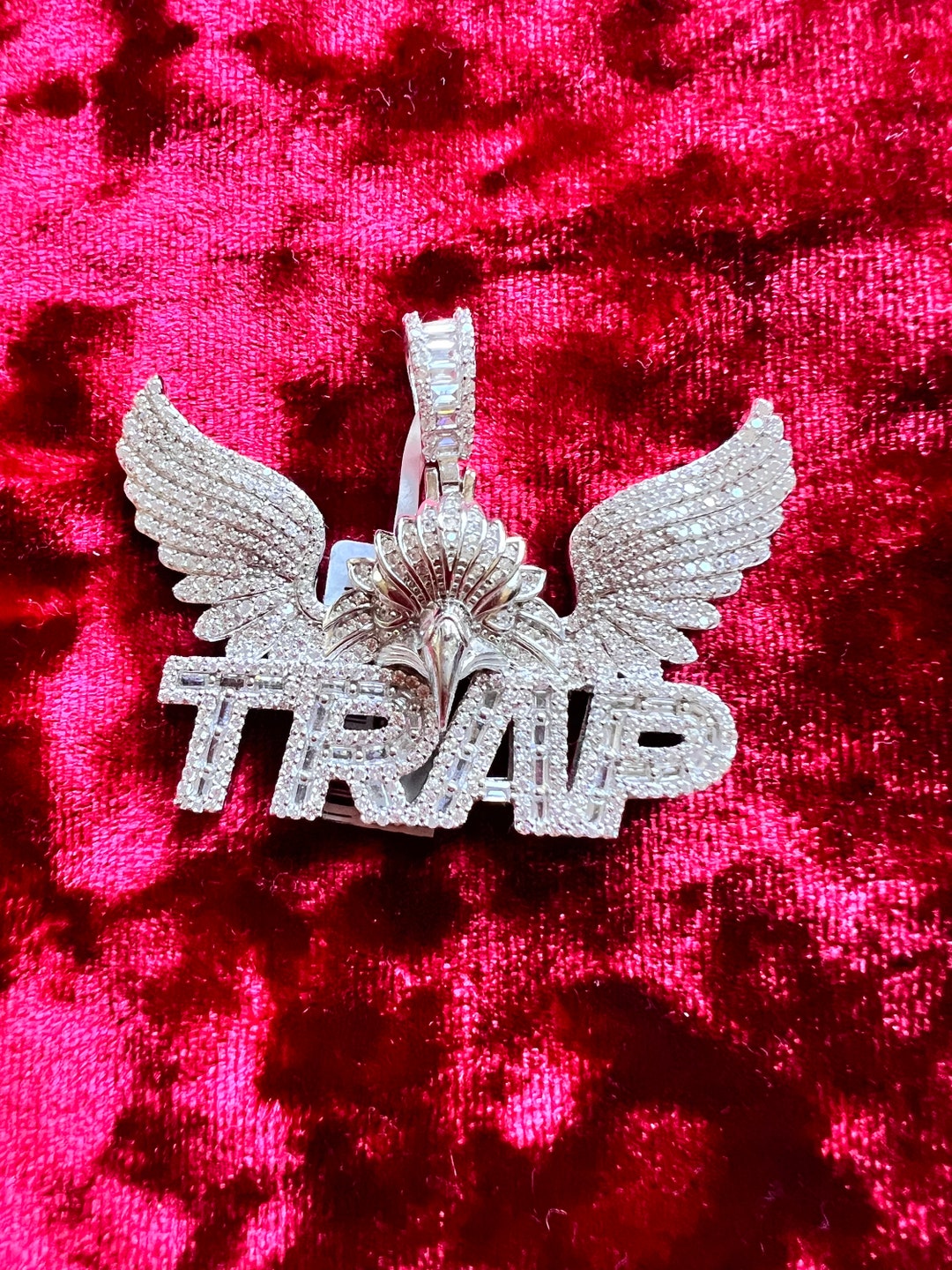 925 Sterling Silver TRAP Pendant - Etsy