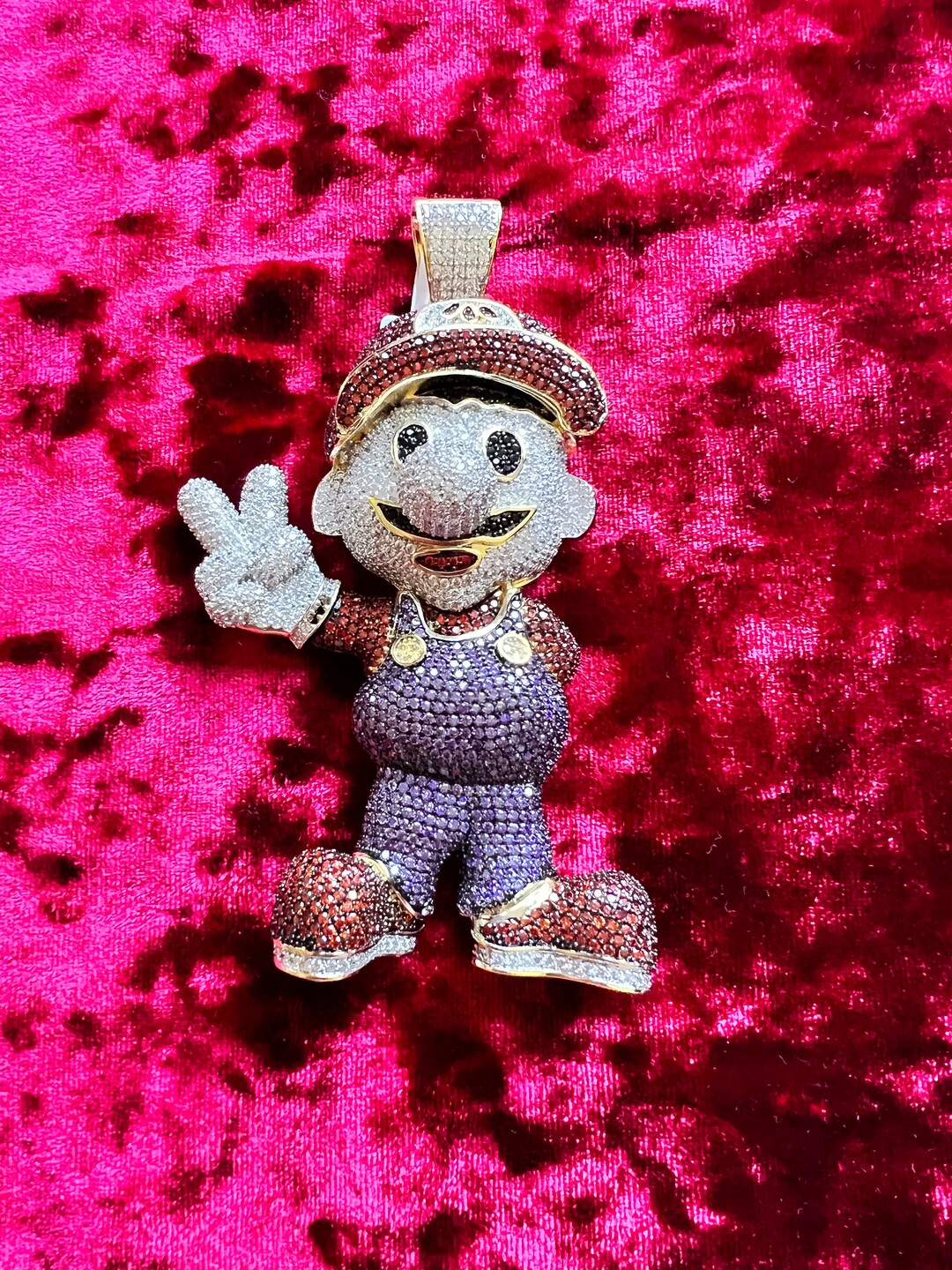 14kt Gold Finish Mario Pendant - Etsy