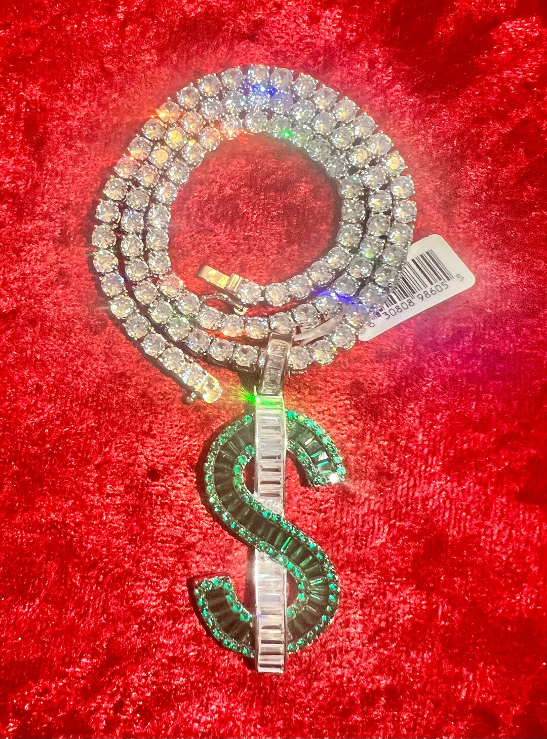 925 Sterling Silver Dollar Sign Pendant - Etsy