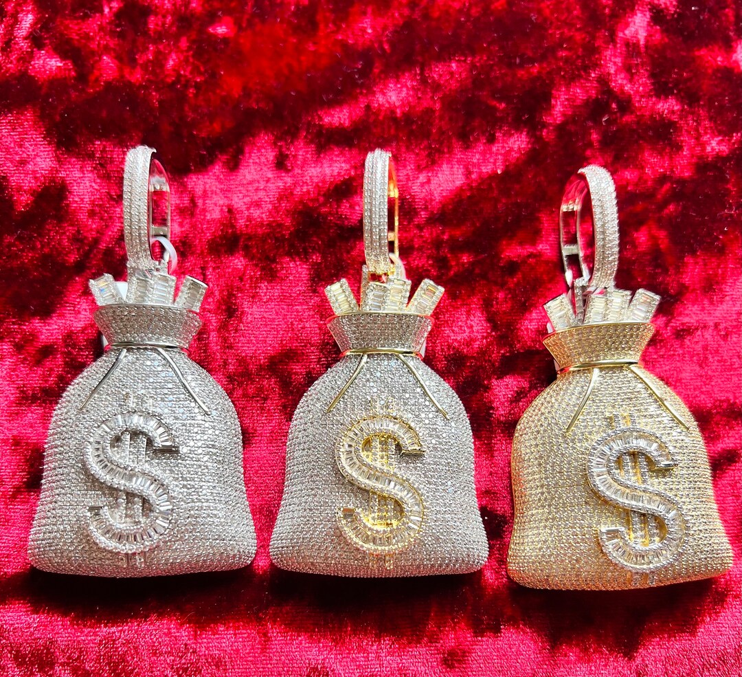 14kt Gold Finish Money Bag Pendant - Etsy