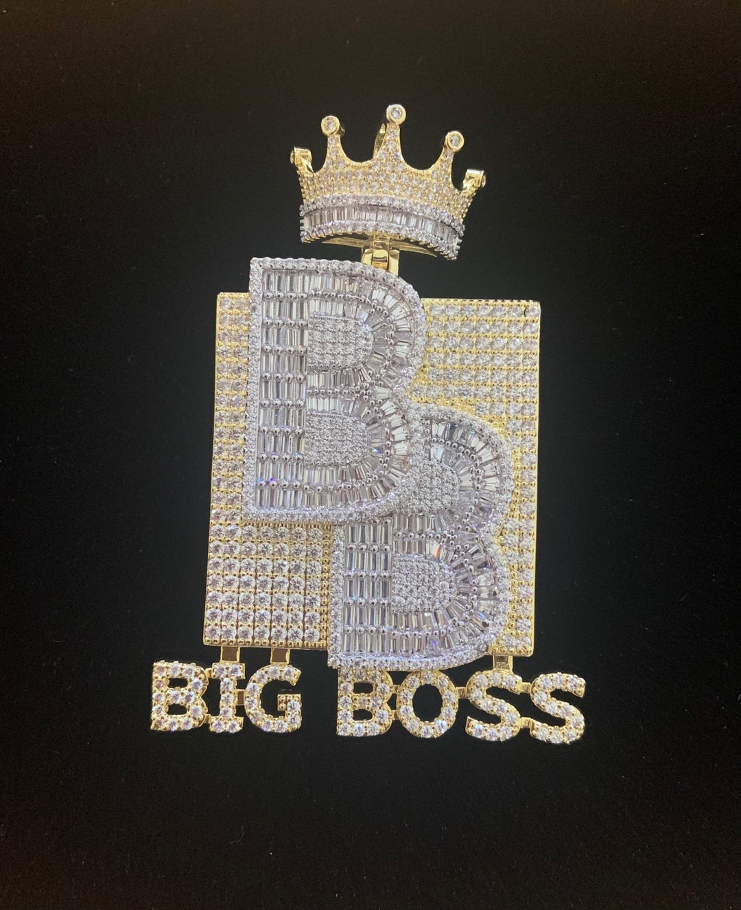 14kt Gold Finish Big Boss Pendant - Etsy