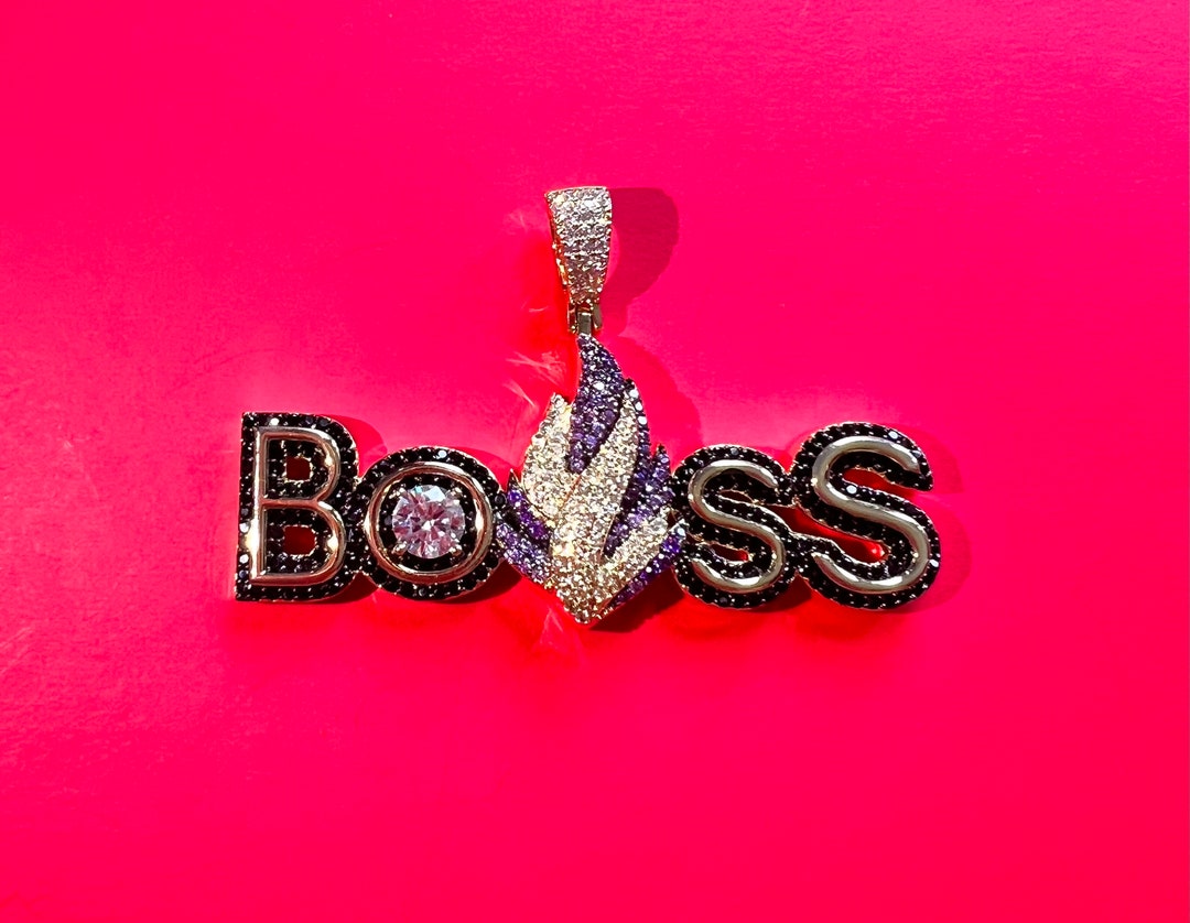 14kt Gold Finish Boss Pendant - Etsy