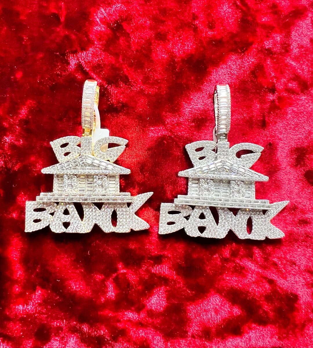 14kt Gold Finish Big Bank Pendant - Etsy