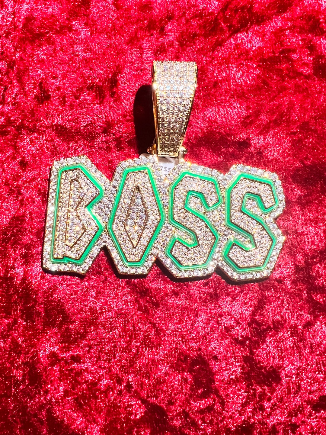 14kt Gold Finish Boss Pendant - Etsy