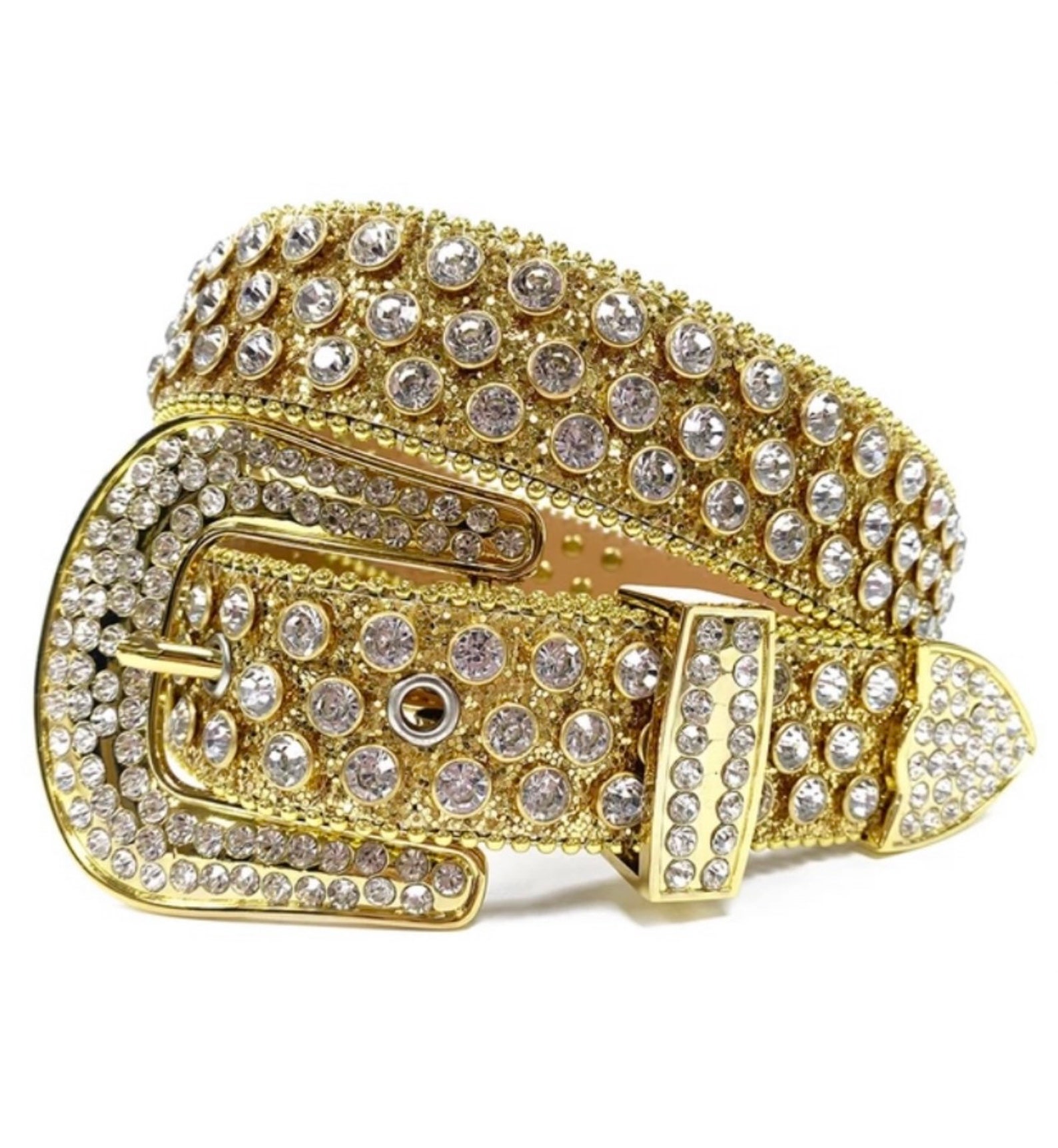 Rhinestone Leather Belt - Etsy