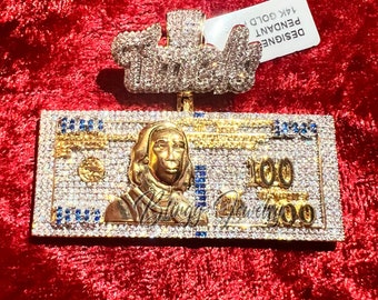 100 Dollar Bill Gold Pendant - Etsy