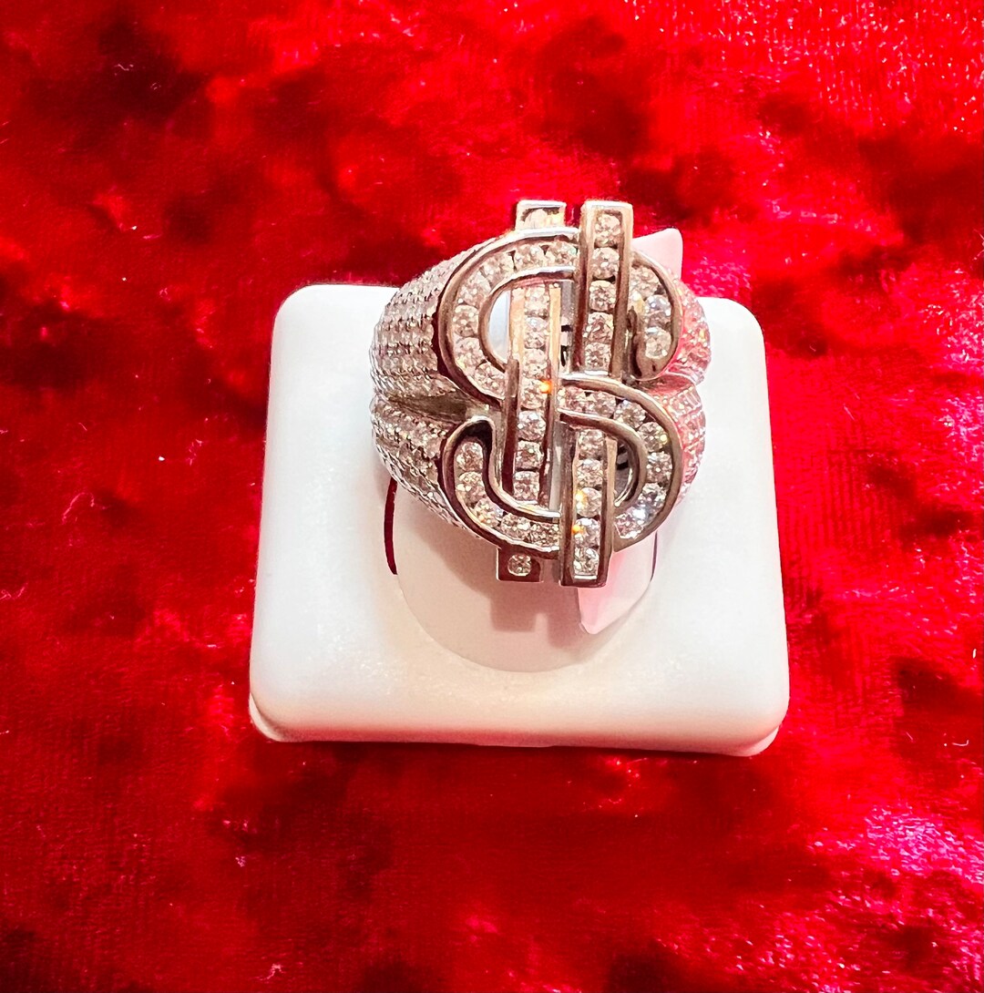 925 Sterling Silver Dollar Sign Ring - Etsy