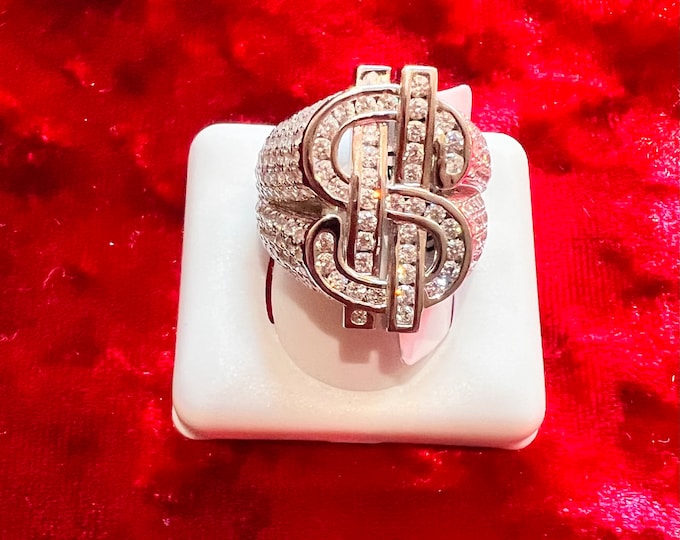 925 Sterling Silver Dollar Sign Ring - Etsy