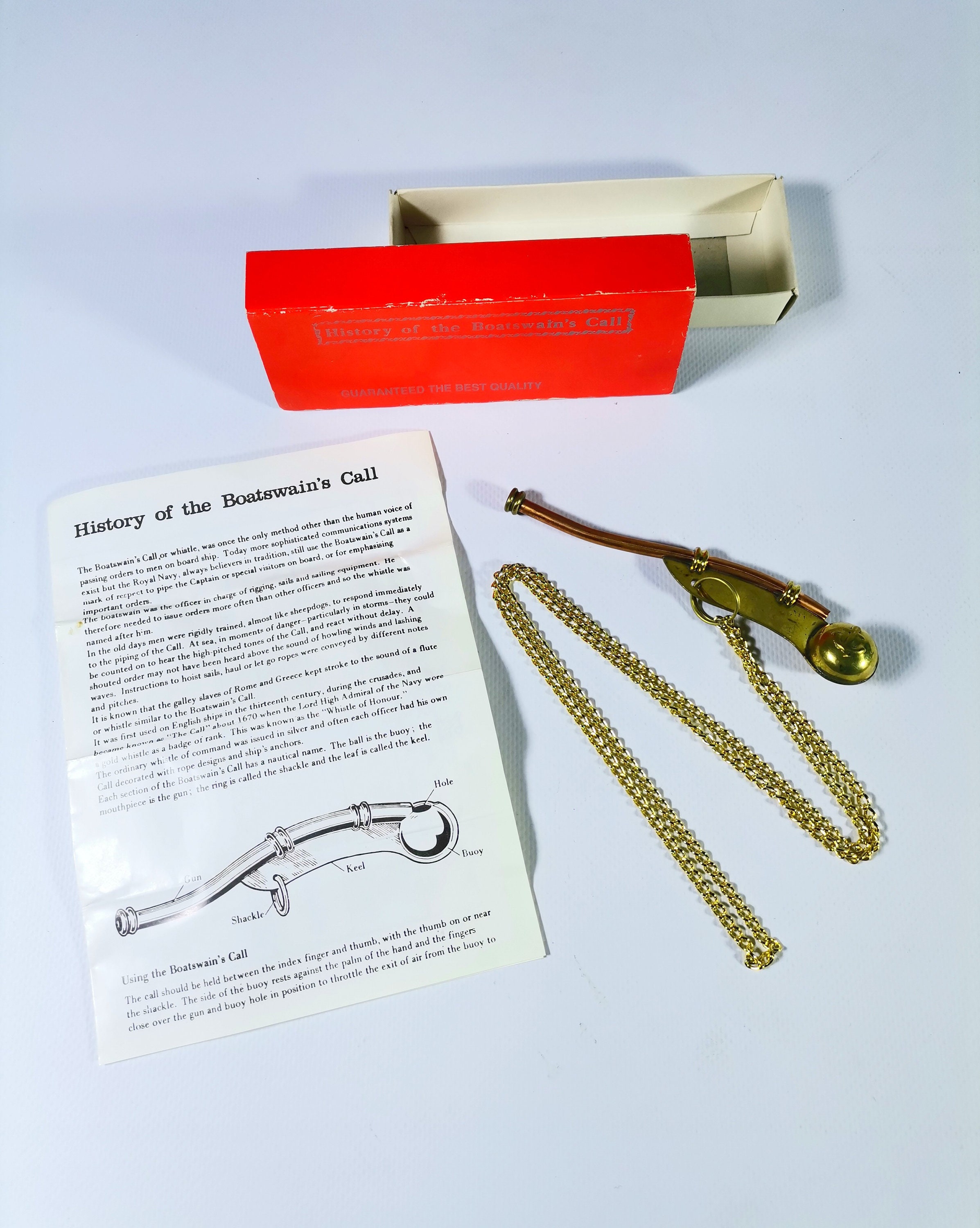 Vintage Authentic History of the Boatswain's Call Pipe Whistle - Etsy