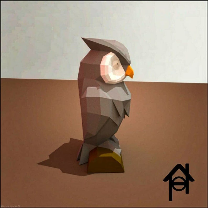 Owl 3d Paper Owl Papercraft Home Decor Low Poly Owl - Etsy