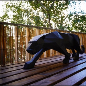 Panther, 3d Paper Panther, Sculpture, Home Decor, Papercraft, Black ...