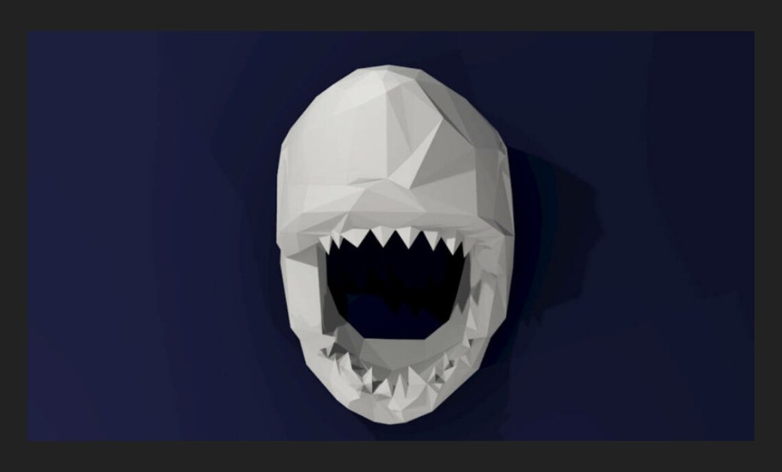 3d Paper Craft Shark Head Wall Structure Home Decor Shark - Etsy