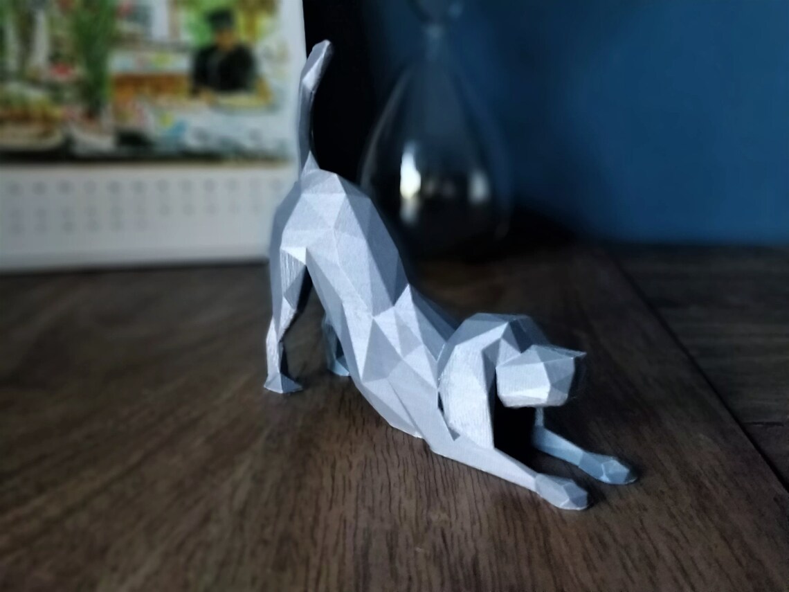 Dog, 3d Paper Dog, Dog Paper Sculpture, 3d Dog Statue, Home Decor Dog ...