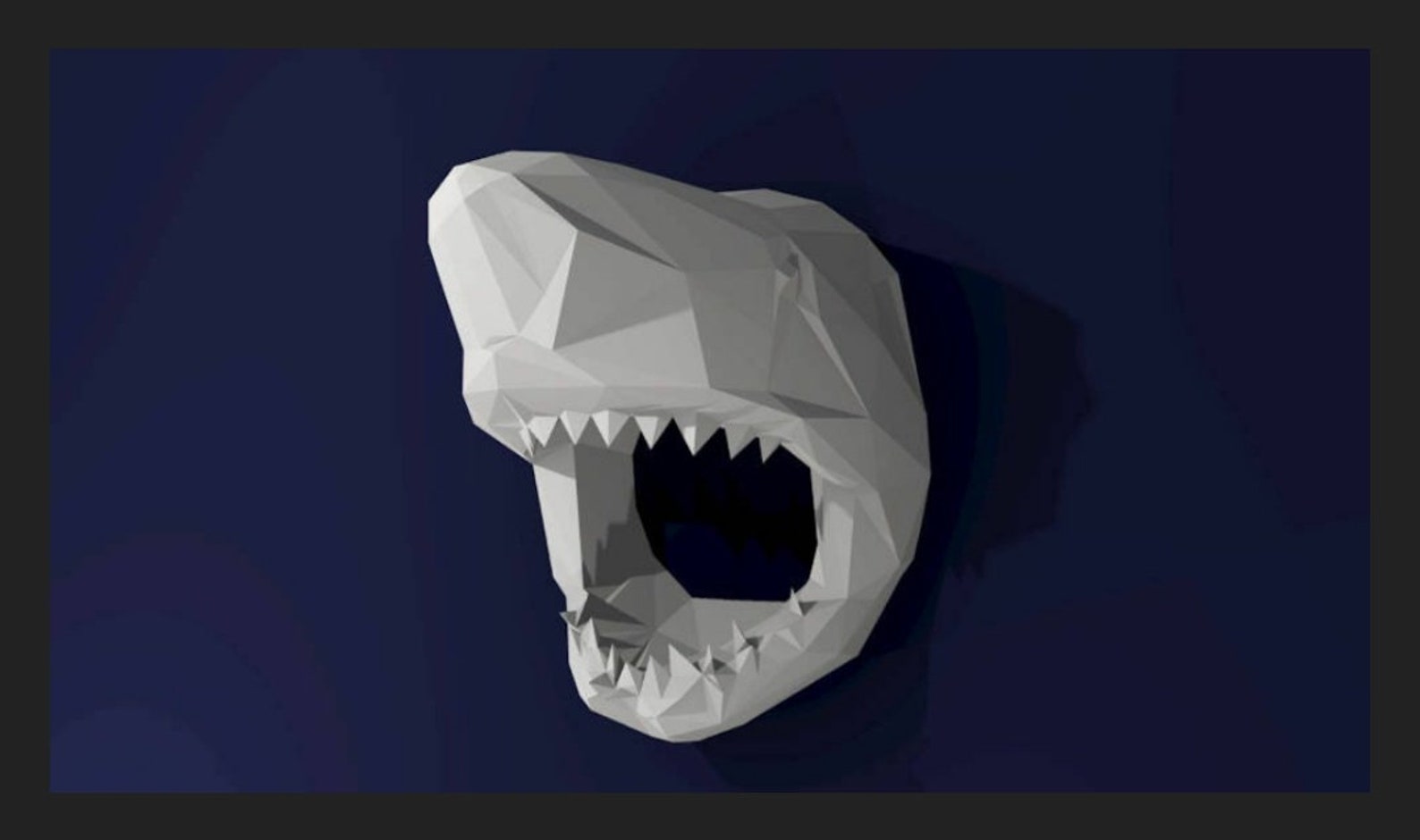 3d Paper Craft Shark Head Wall Structure Home Decor Shark - Etsy