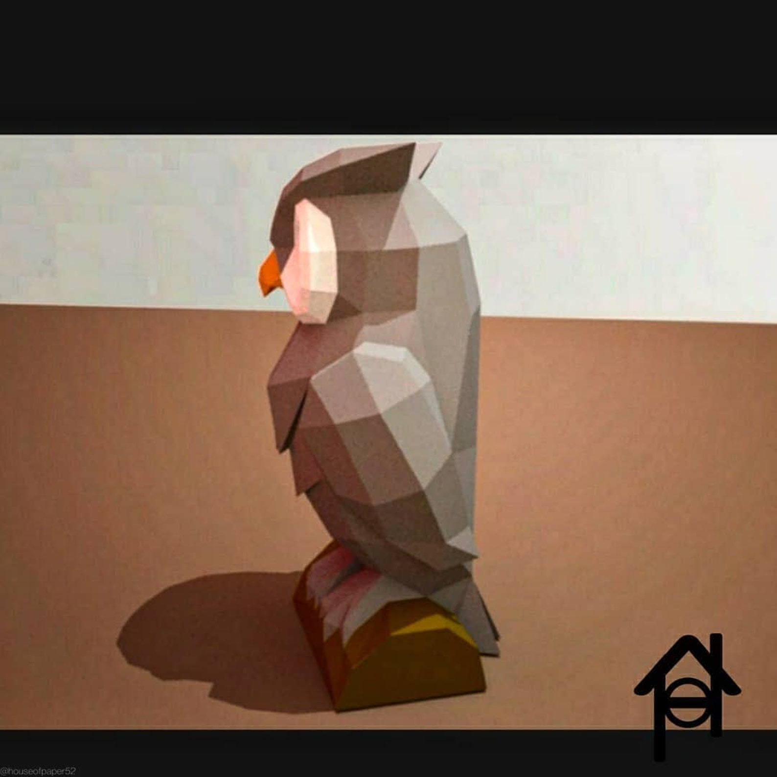 Owl 3d Paper Owl Papercraft Home Decor Low Poly Owl - Etsy