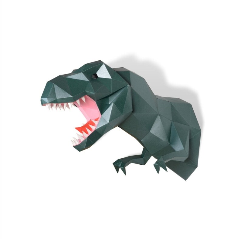 T-rex, Paper T-rex, 3d Papercraft, Decor, Polygonal T-rex, Gift, DIY ...