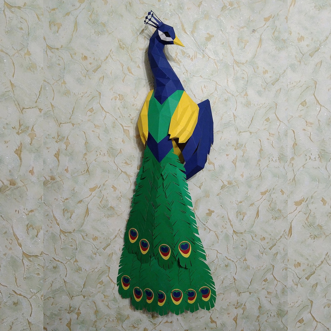 Peacock, 3d Papercraft, Peacock Wall Structure, Decor, Peacock Statue ...