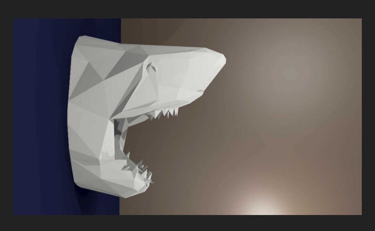 3d Paper Craft Shark Head Wall Structure Home Decor Shark - Etsy