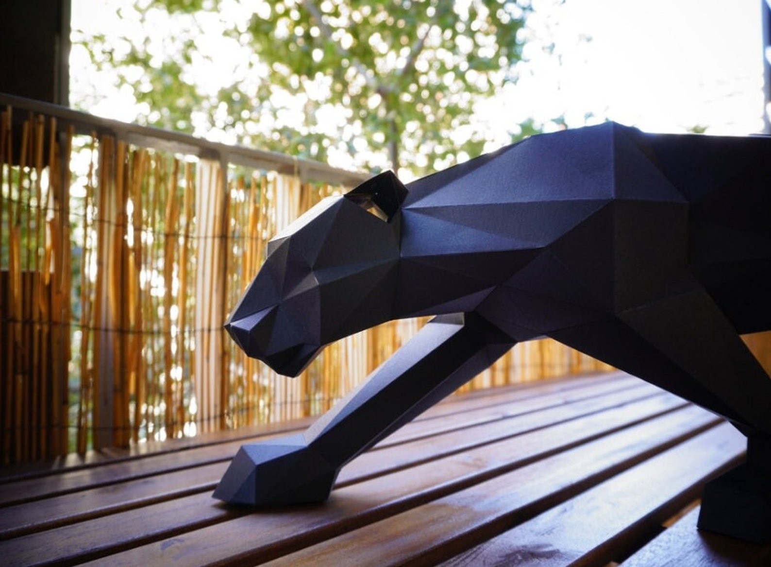 Panther, 3d Paper Panther, Sculpture, Home Decor, Papercraft, Black ...