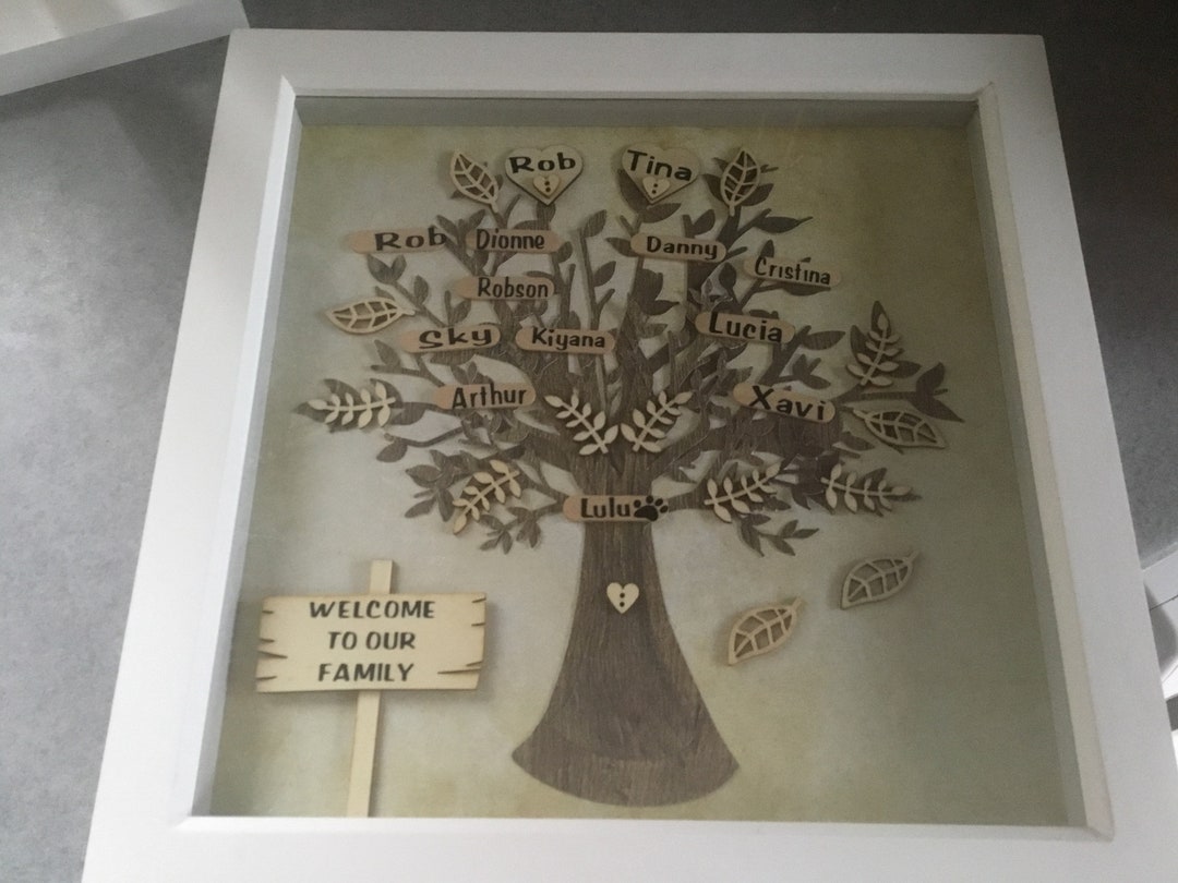 Family Tree Shadow Box Frame - Etsy