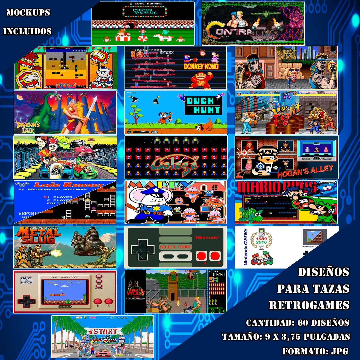 60 Digital Designs for Arcade Retro Games Mugs Mug Design Template ...