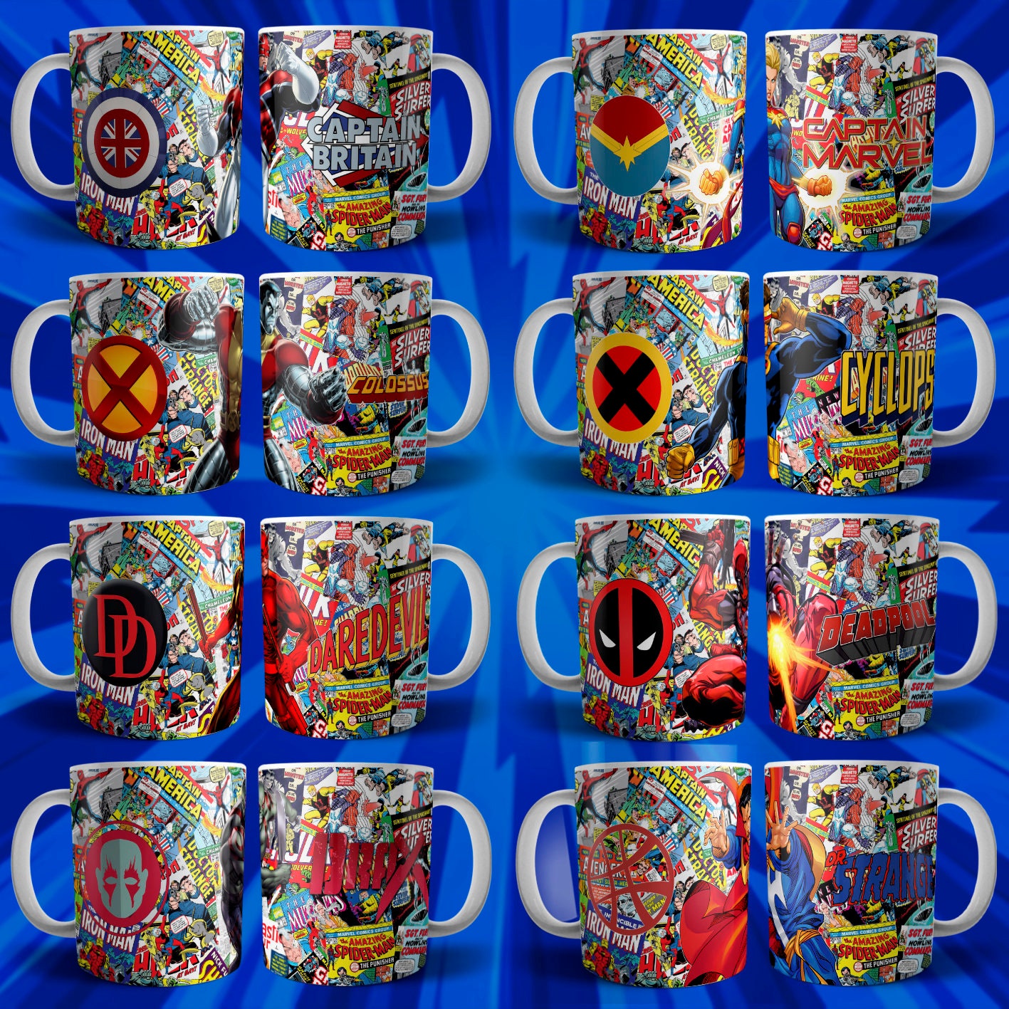 70 Digital Designs for Super Heroes Mugs Marvel Comics Mug Design ...