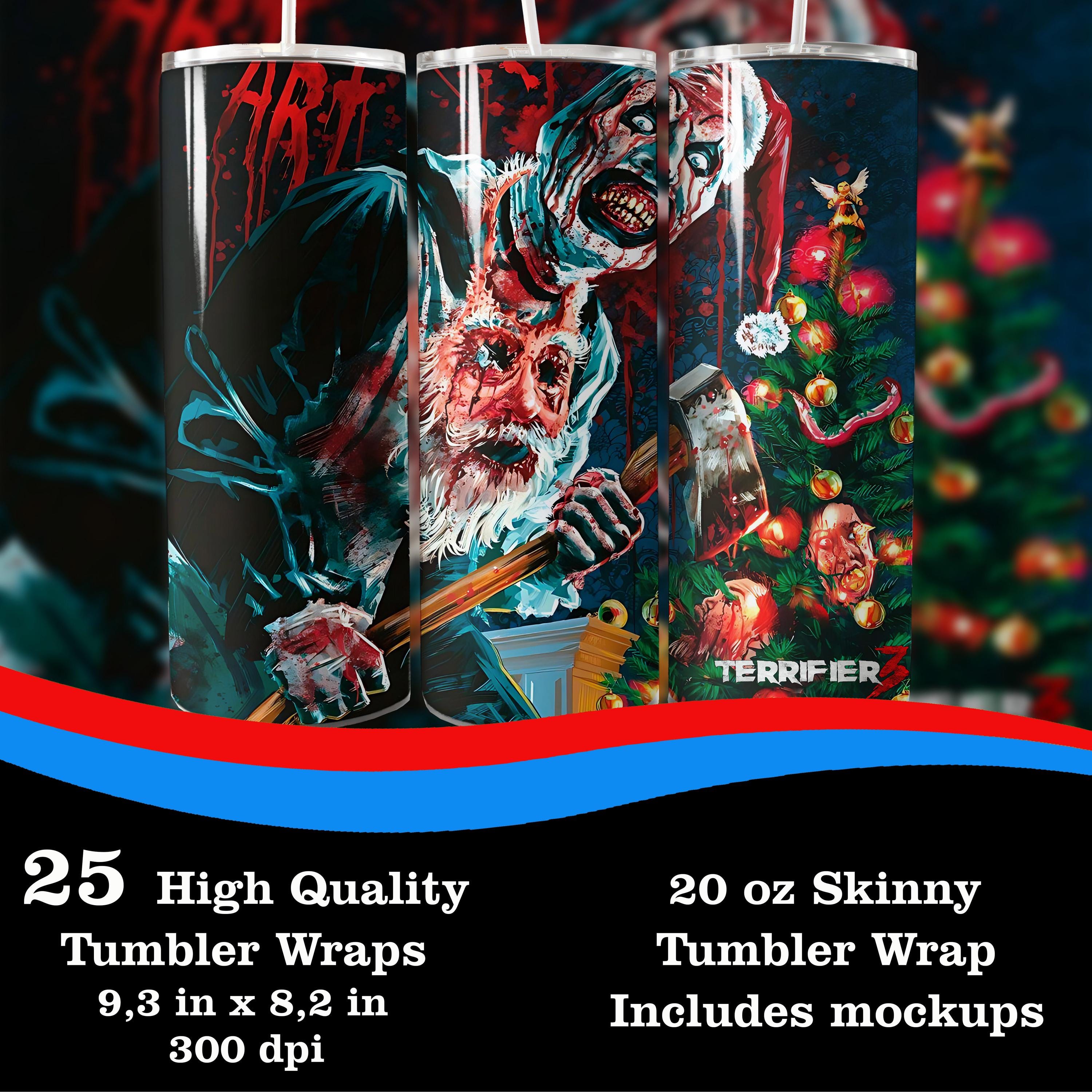 25 Diseños digitales de Terrifier para vasos de 20 oz, Terrifier 20 oz ...