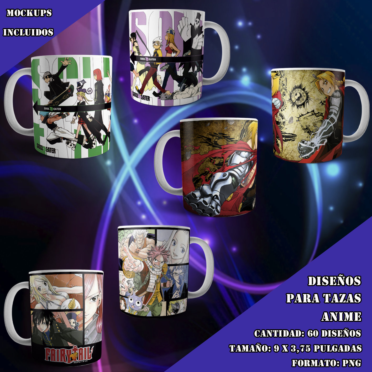 60 Digital Designs for Anime Mugs, Mug Design Template Anime, Mug ...