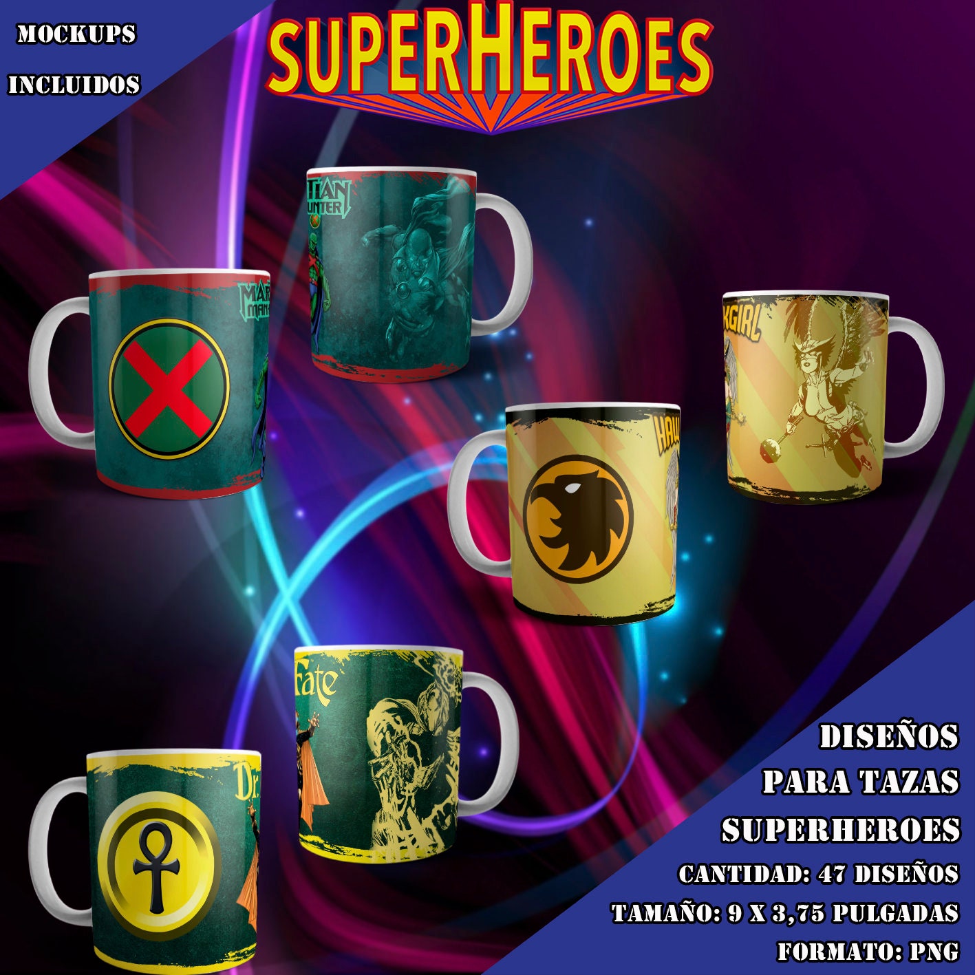 47 Digital Designs for Super Heroes Mugs Marvel Dc Comics Mug Design ...