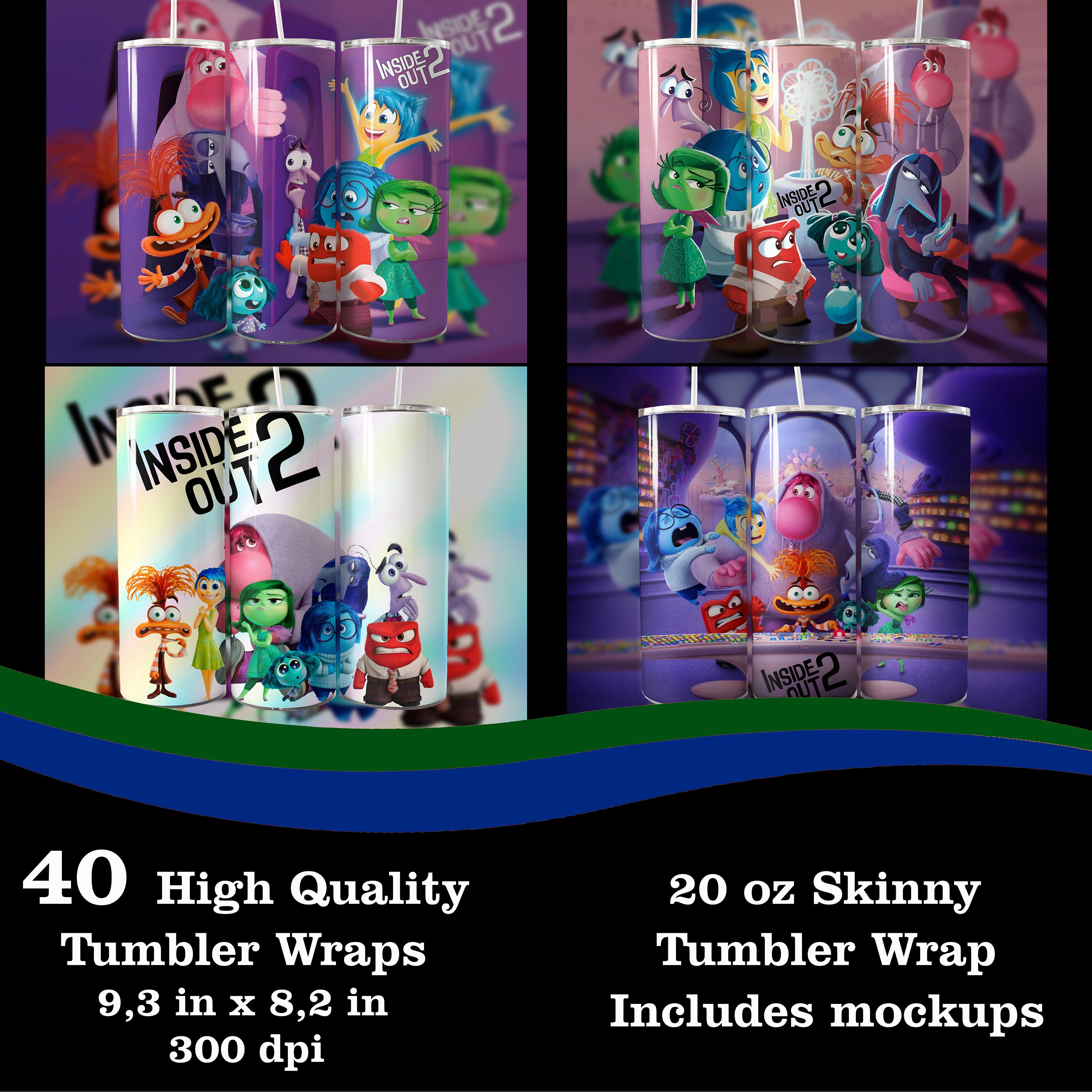 40 Inside Out 2 Digital Designs for 20 Oz Tumblers, Inside Out 2 20 Oz ...