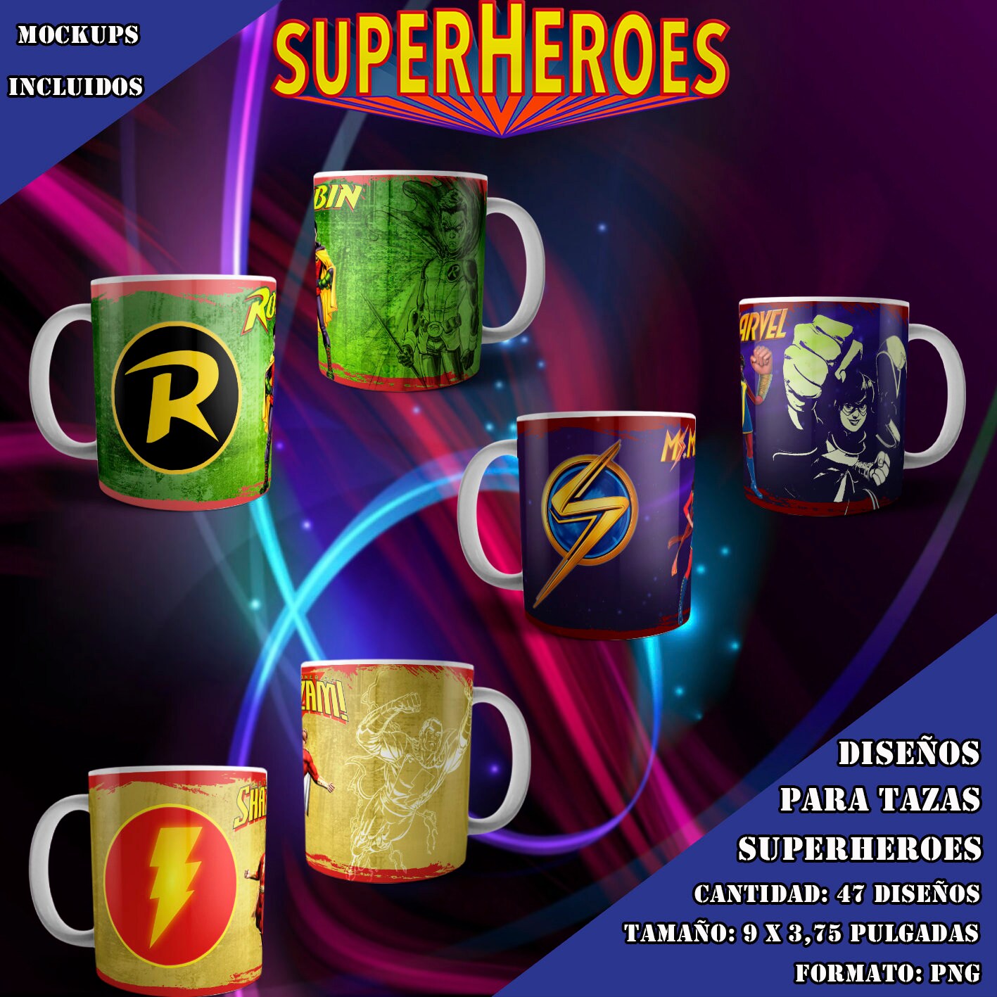 47 Digital Designs for Super Heroes Mugs Marvel Dc Comics Mug Design ...