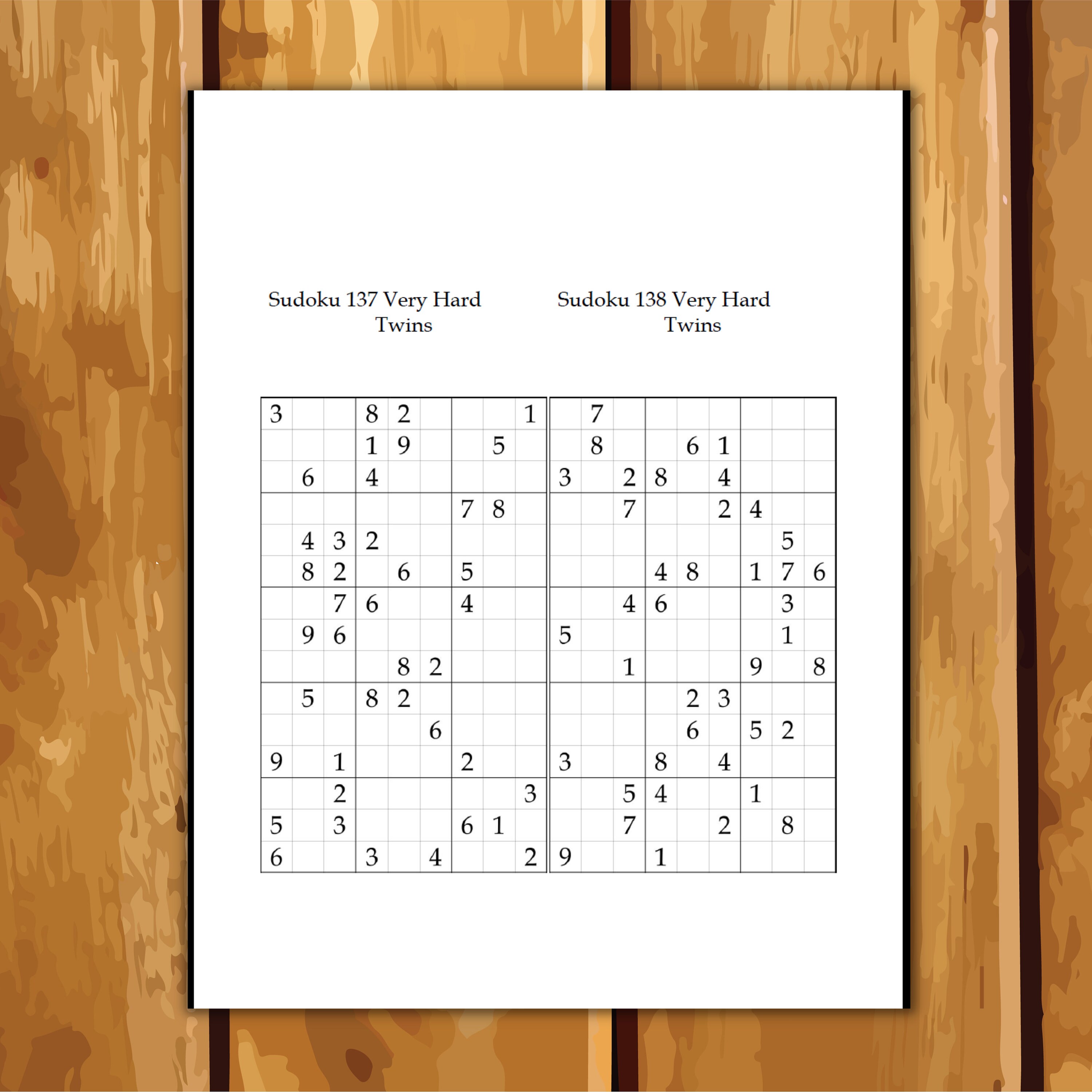 Sudoku Twins Hard to Extreme 500 Puzzles Printable PDF - Etsy