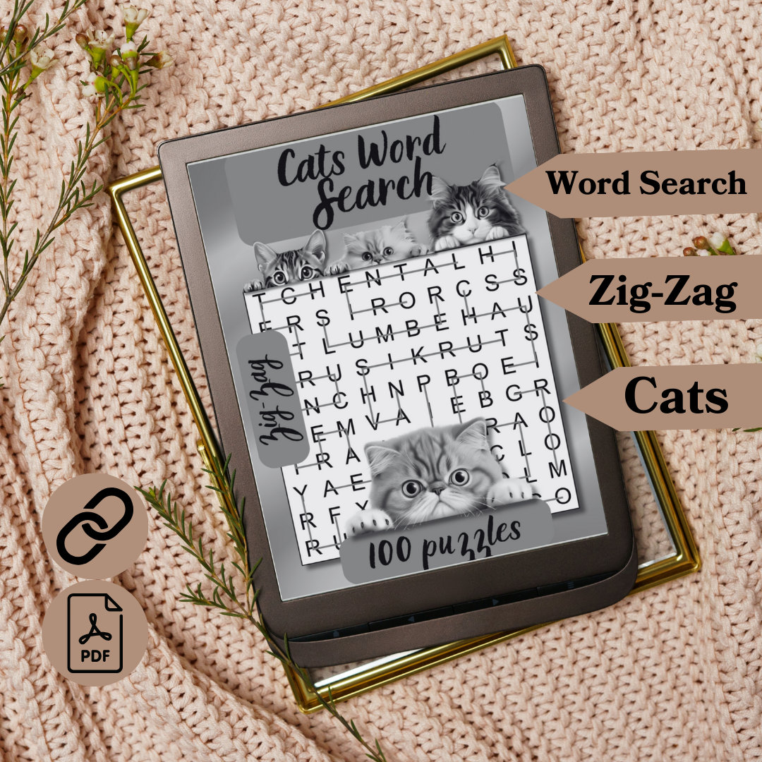 100 Cats Zig-zag Word Search for Kindle Scribe - Etsy