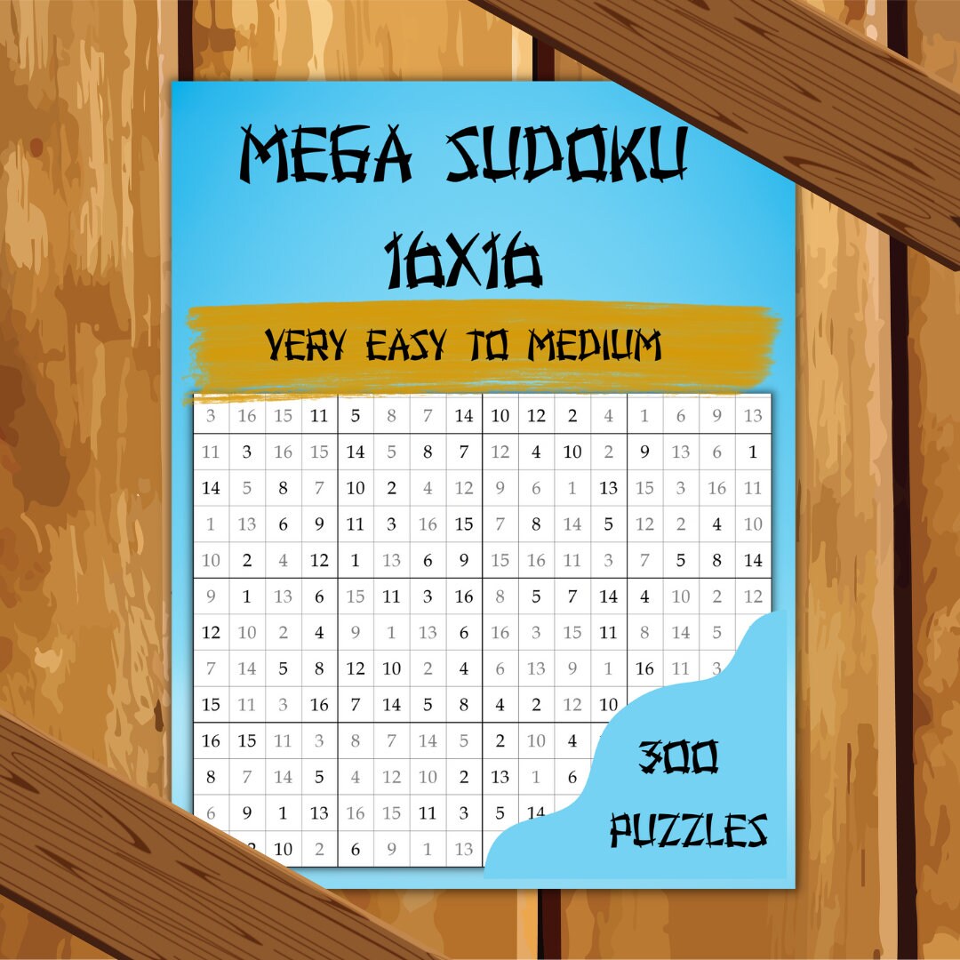 Mega Sudoku 16x16 Very Easy to Medium 300 Puzzles Printable PDF - Etsy