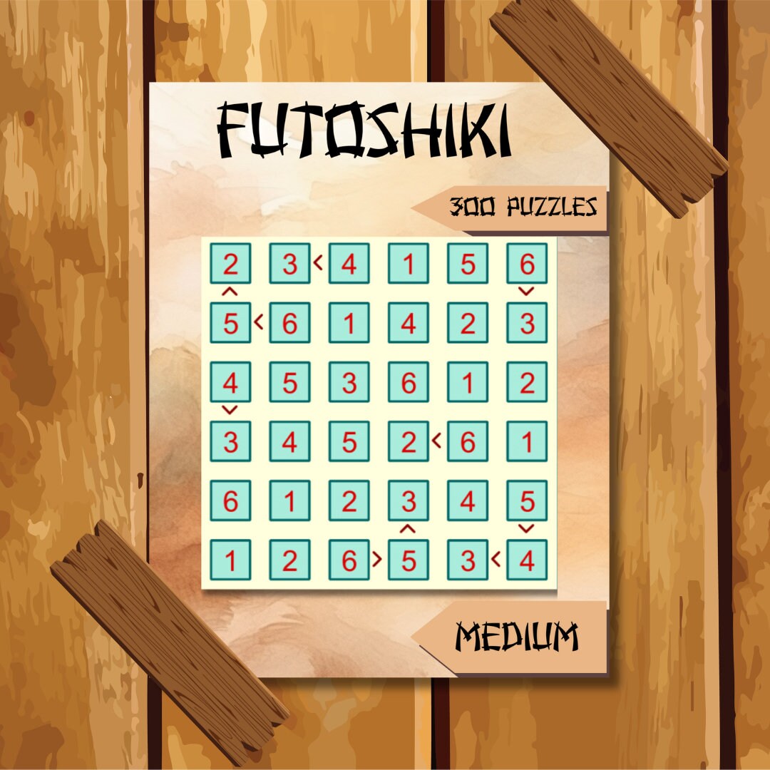 Futoshiki 300 Logical Japanese Puzzles medium Printable PDF - Etsy