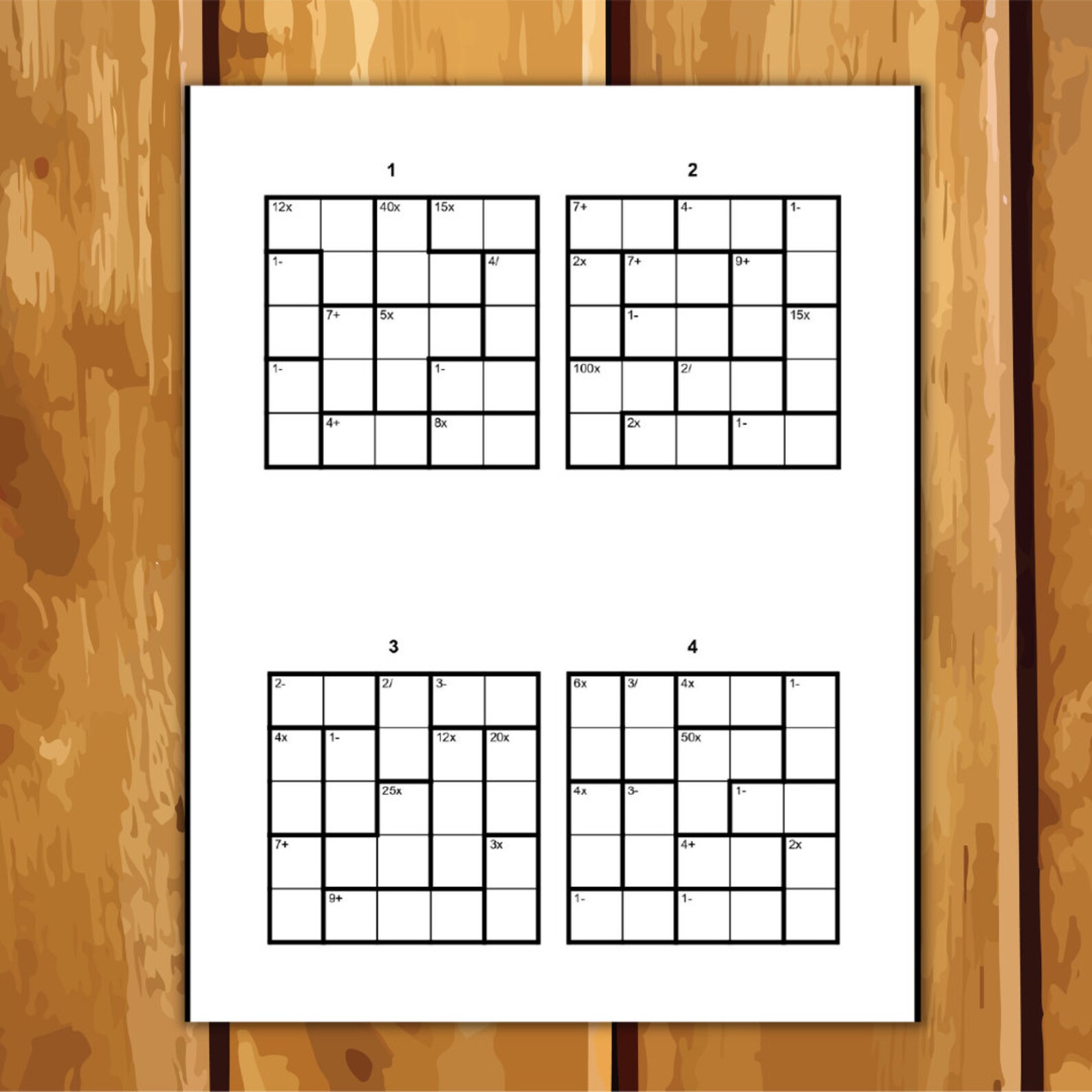 Calcudoku: 300 Easy Logic Puzzles Printable PDF - Etsy