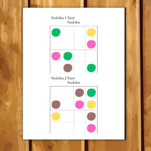 100 Color Sudoku for Kids 4x4 Printable PDF - Etsy