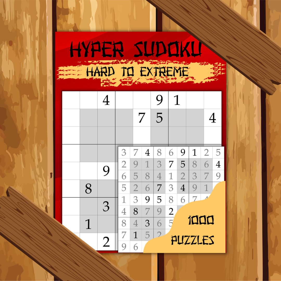 Hyper Sudoku Hard to Extreme 1000 Puzzles Printable PDF - Etsy