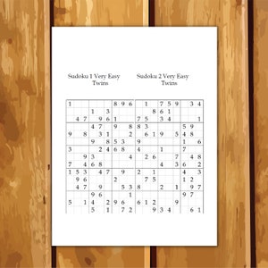 Sudoku Twins Very Easy to Medium 500 Puzzles Printable PDF - Etsy
