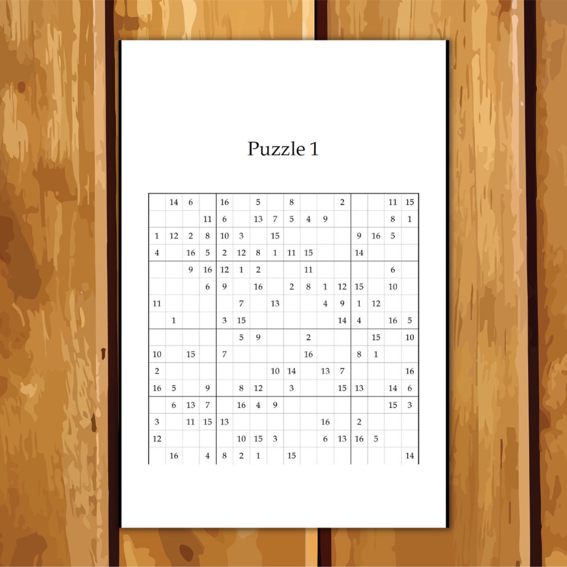 Mega Sudoku 16x16 Grid, 300 Medium Level Puzzles Printable PDF - Etsy