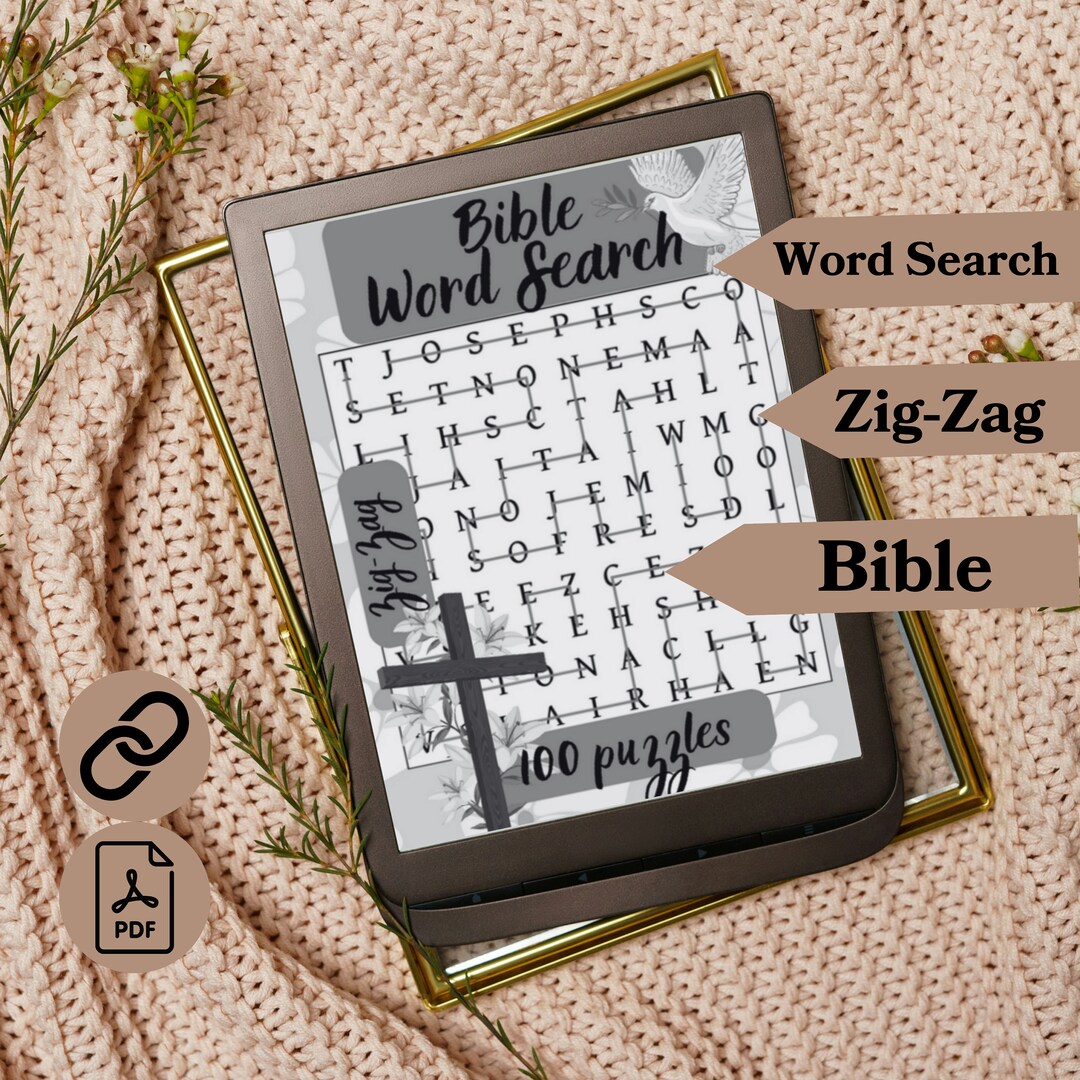 100 Bible Zig-zag Word Search for Kindle Scribe, Fully Hyperlinked ...