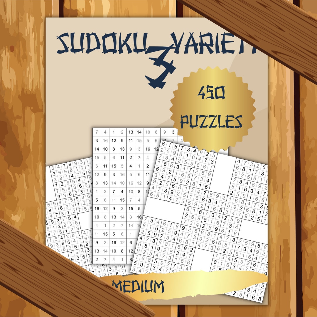 Sudoku Variety 3: Medium Collection of Marathon Sudoku, Samurai Sudoku ...